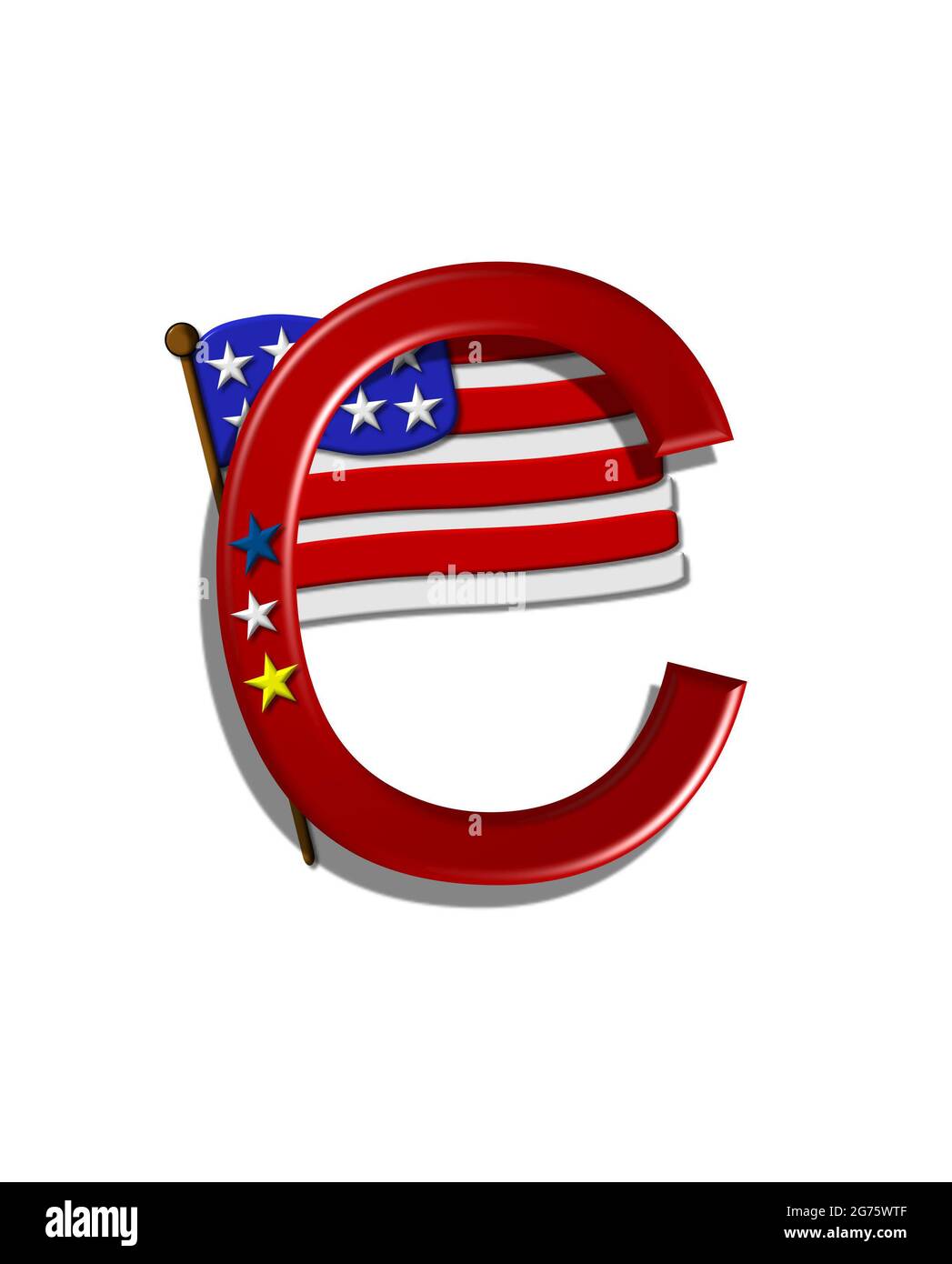 The letter C, in the alphabet set "Stars and Stripes," is red with ...