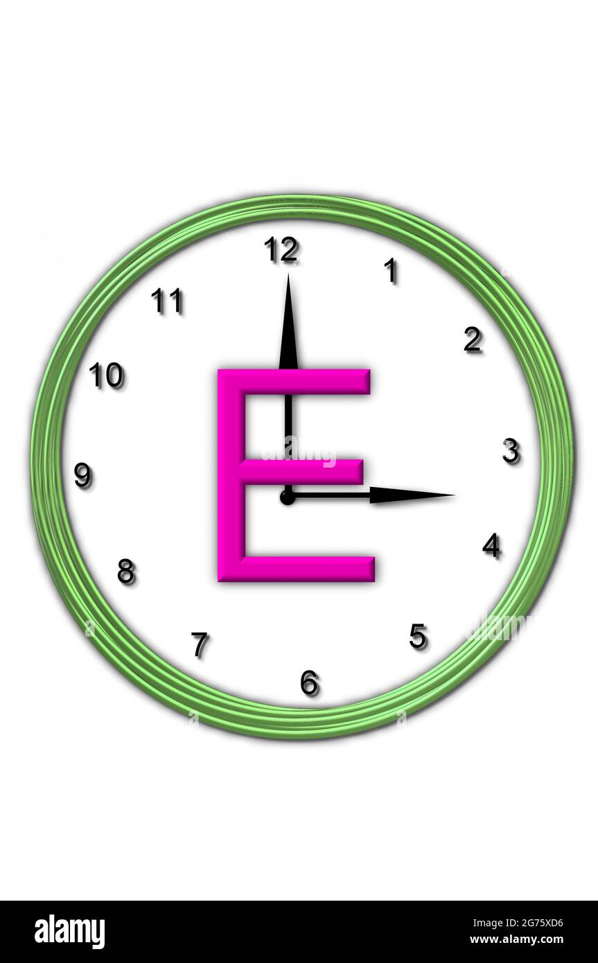 The letter E, in the alphabet set Timeless, is sitting in the middle of ...
