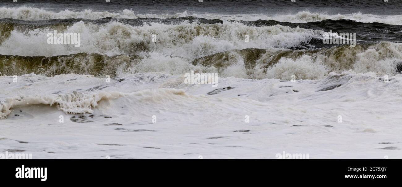 The atlantic ocean with extremely rough waves from a tropical storm off ...