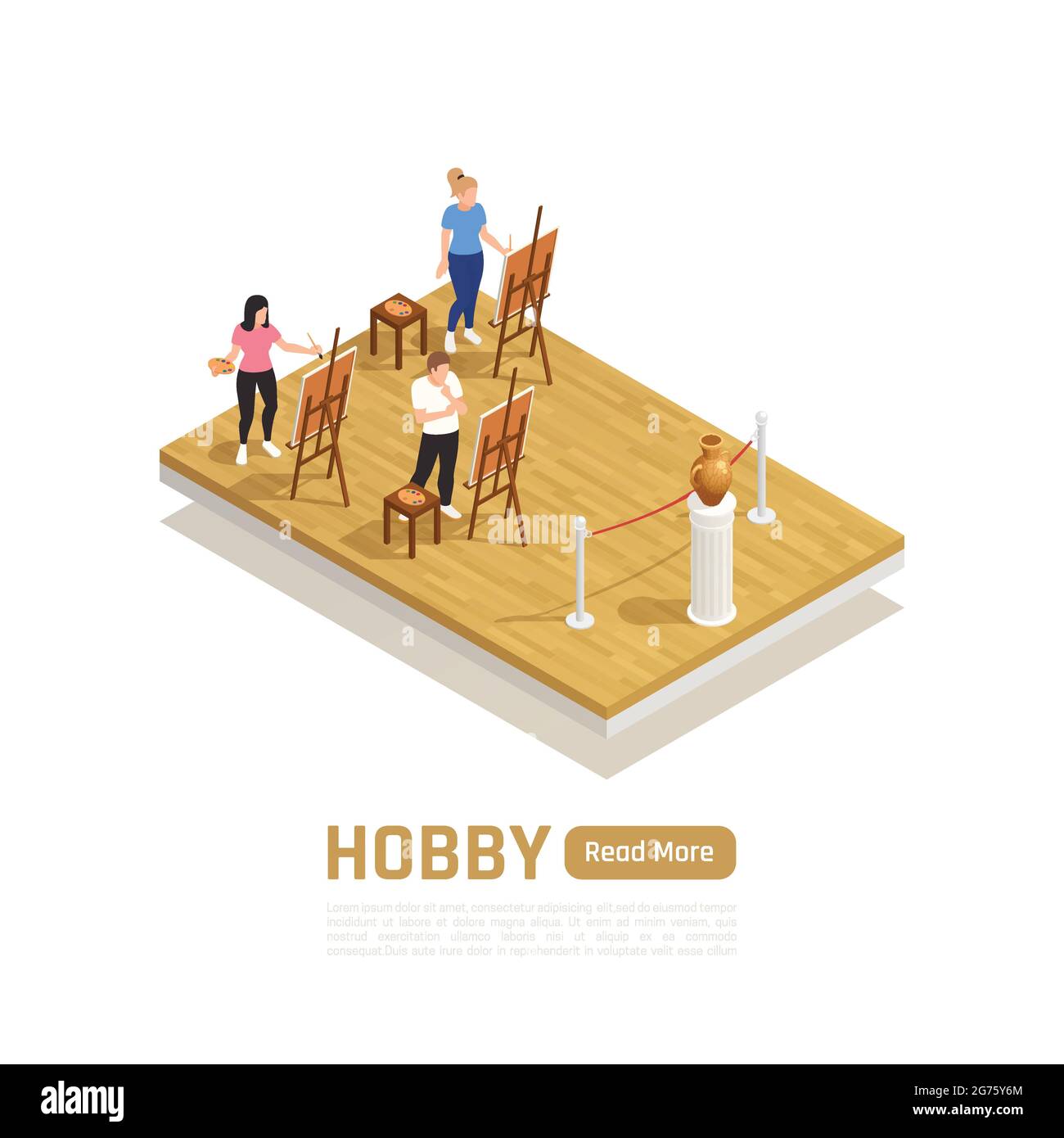 Creative hobby improving personal development isometric composition ...