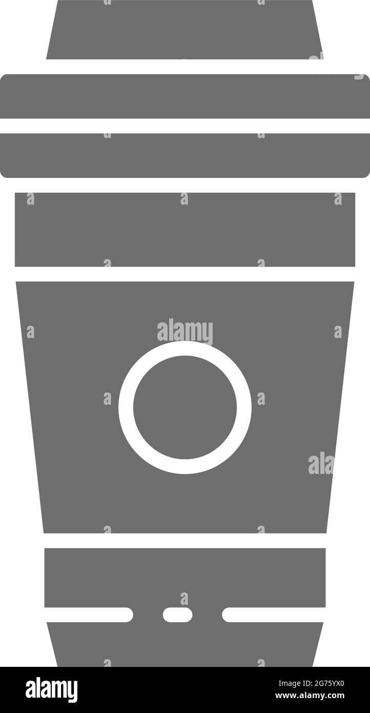 Vector take-away drink, coffee, tea grey icon Stock Vector Image & Art ...