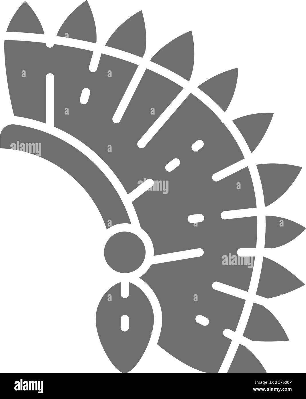 Indian chief headdress, native american hat grey icon Stock Vector ...