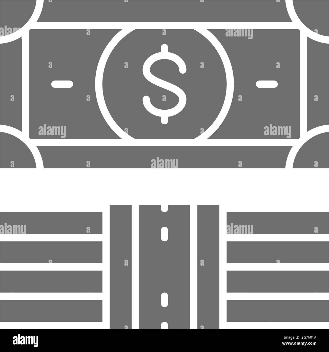 Dollars, bundle of money, banknotes grey icon Stock Vector Image & Art ...