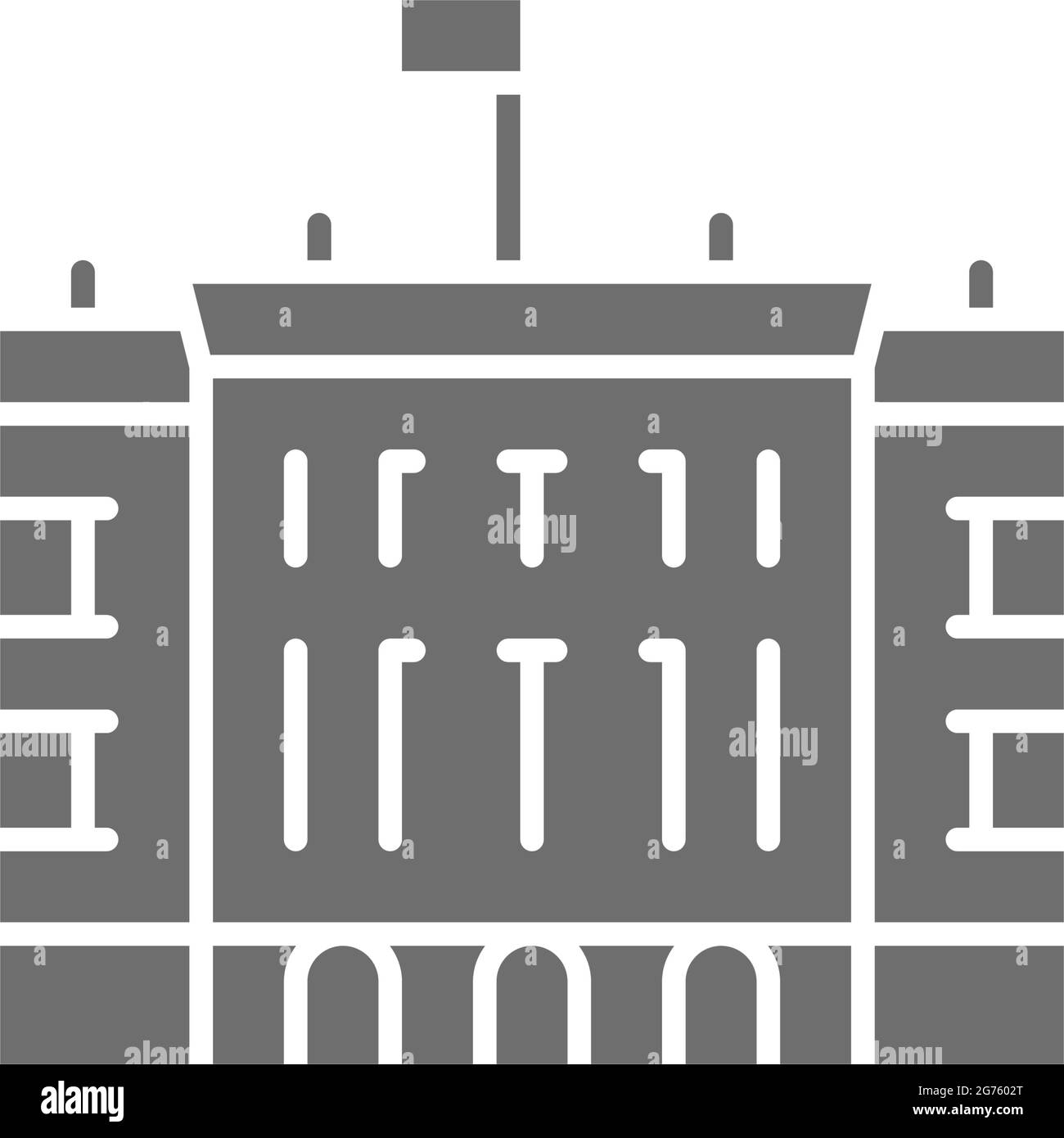 White House, famous American buildings grey icon Stock Vector Image ...