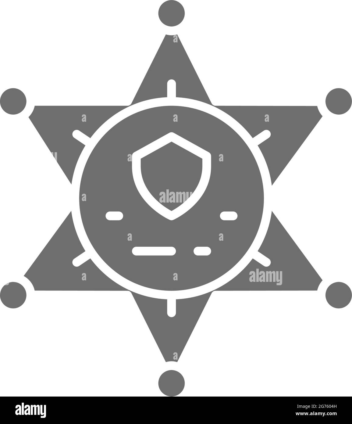 Vector sheriff star badge, police grey icon Stock Vector Image & Art ...