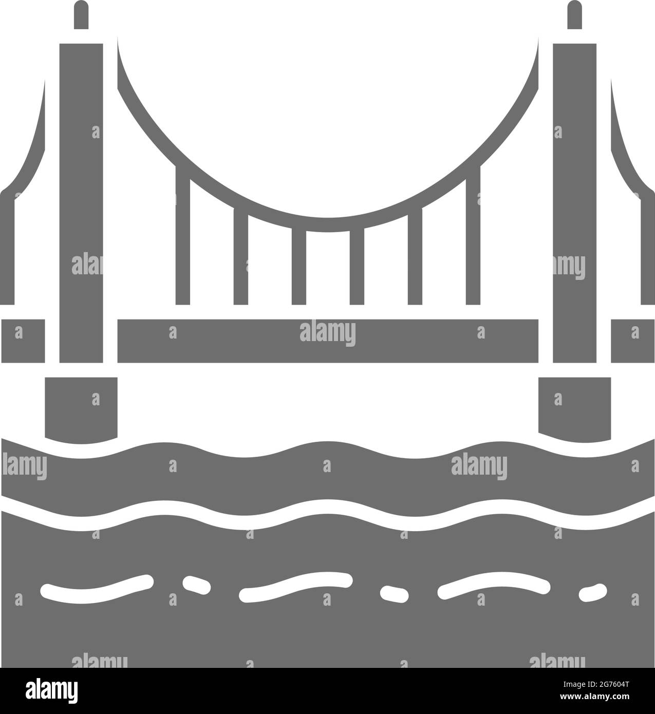 Golden Gate Bridge, San Francisco, USA grey icon Stock Vector Image ...