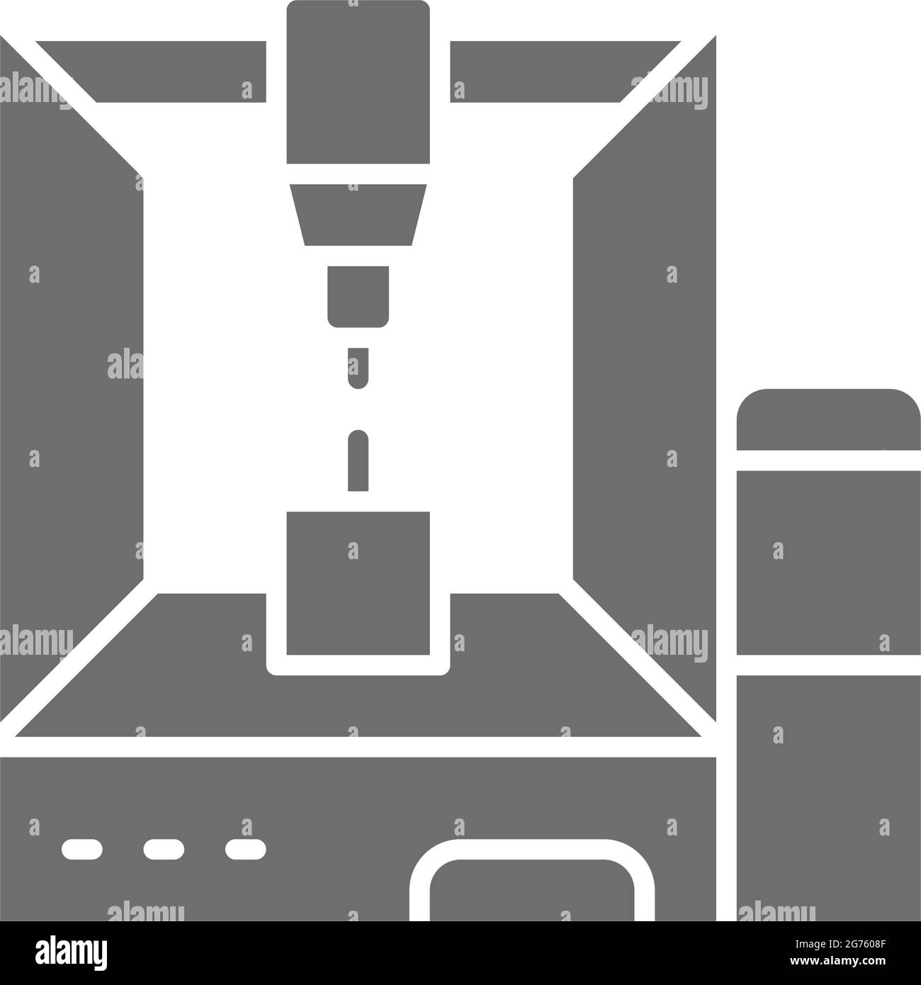 Professional 3d printer, 3 dimensional model grey icon Stock Vector ...