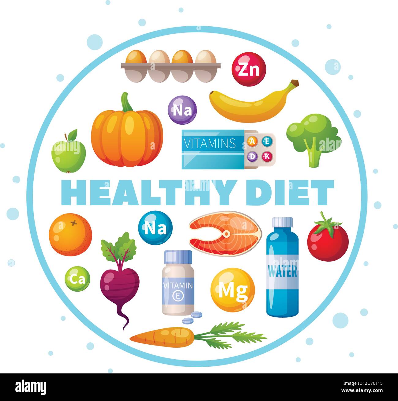 Nutritionist healthy eating diet advice cartoon circular composition ...