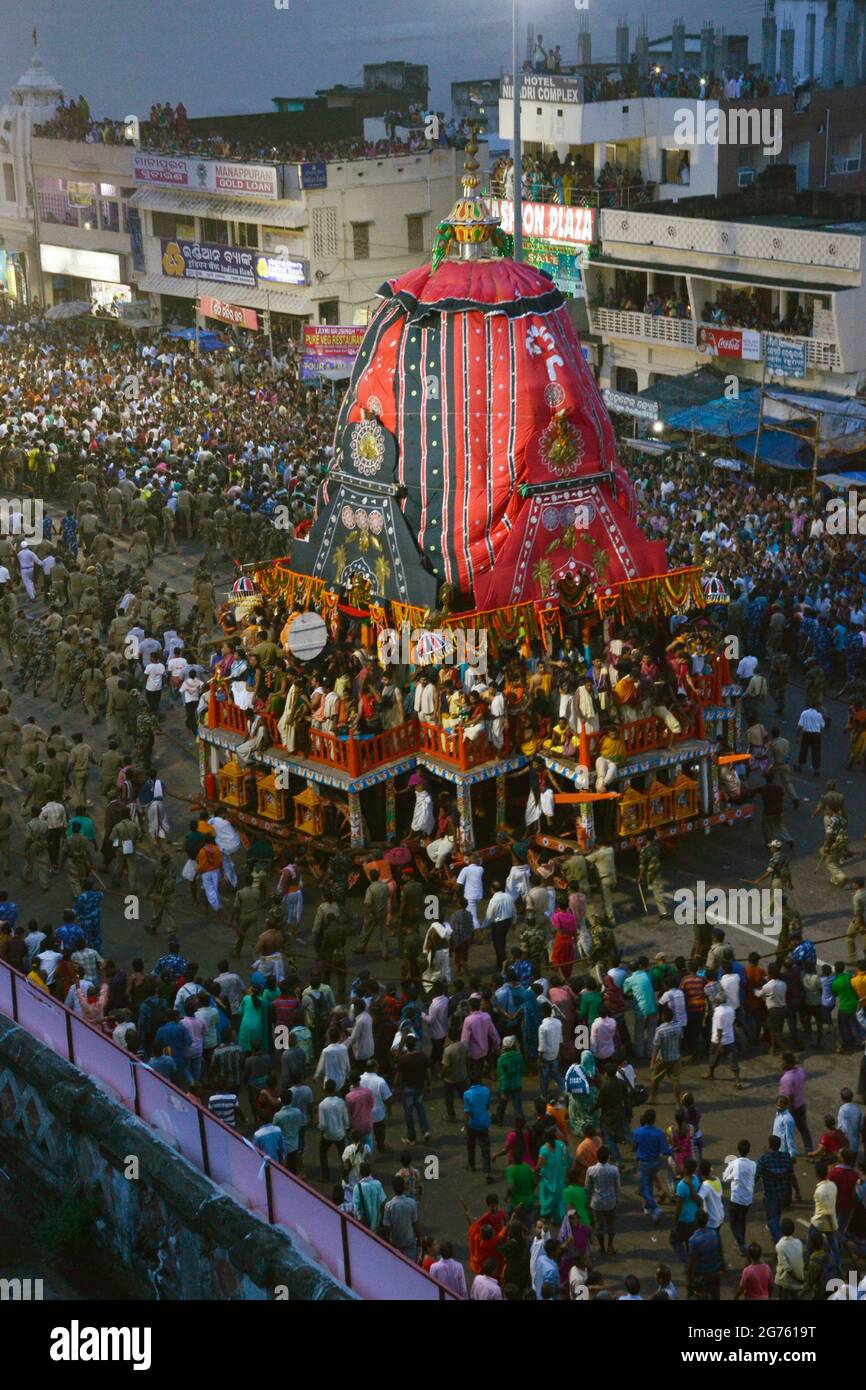 chariot pulling at puri odisha india during ratha yatra festival Stock ...