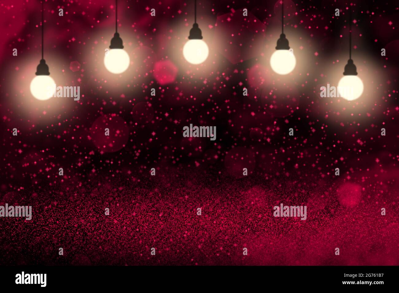 red fantastic shining abstract background light bulbs with sparks fly ...