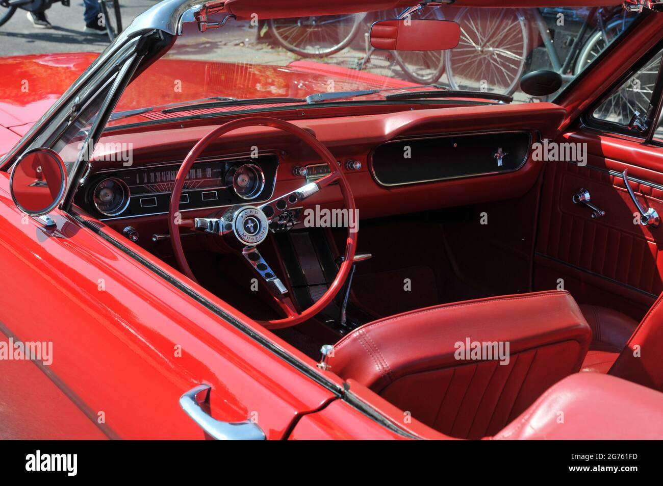 dragor/ Denmark. 11 July 2021, Amrican classic veteran Ford Mustang ...