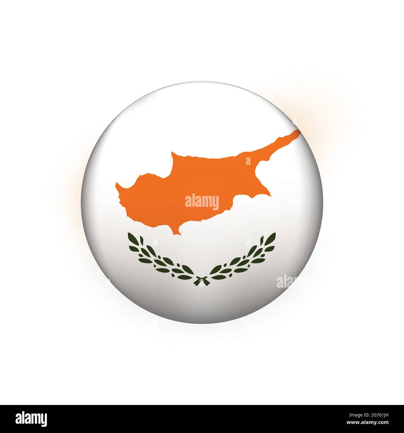 Glass light ball with flag of Cyprus. Round sphere, template icon ...