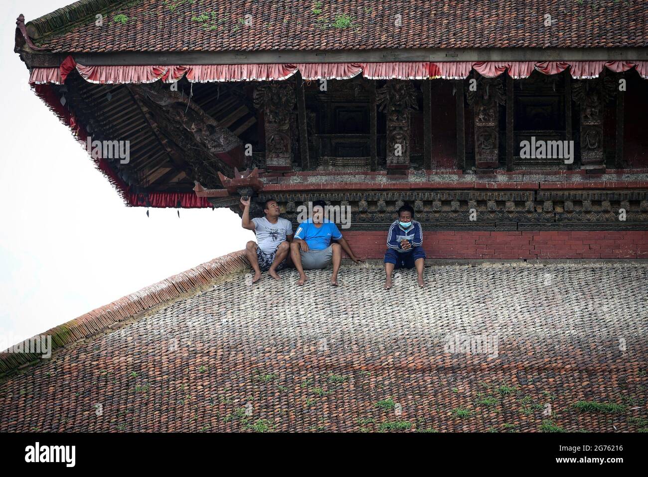 Bhaktapur, Bagmati, Nepal. 11th July, 2021. People from the Newar ...