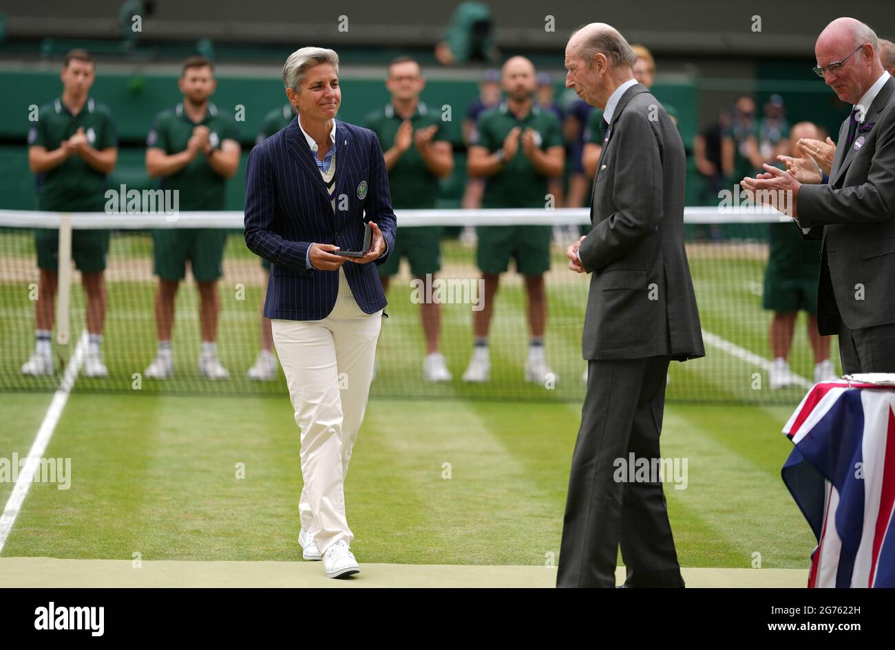 The Duke of Kent presents Umpire Marija Cicak with her award on day ...