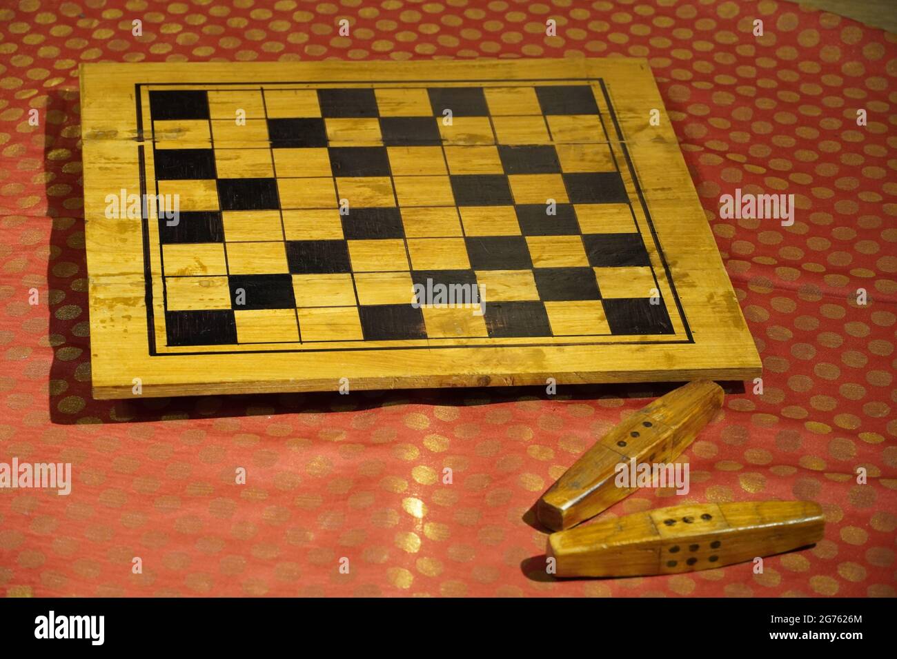 Vintage set of Parcheesi game of dice played in the epic poem ...