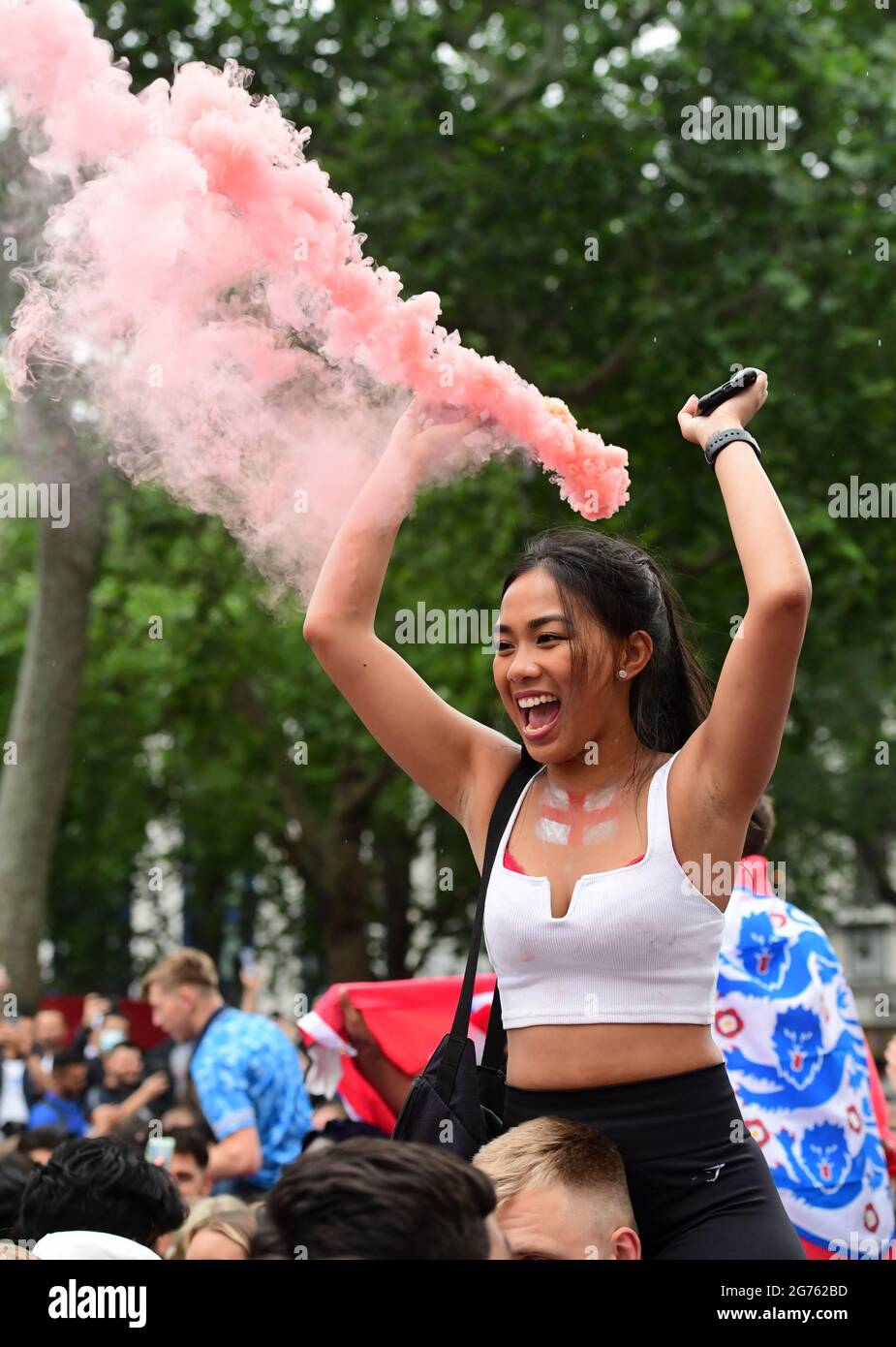 Euro england fan flare hi-res stock photography and images - Alamy