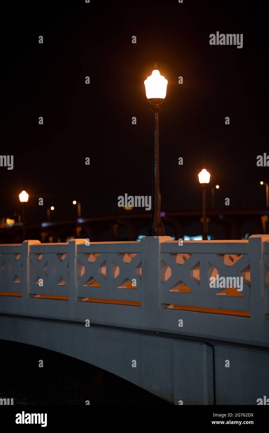 Night photo of a bridge with street light Stock Photo - Alamy