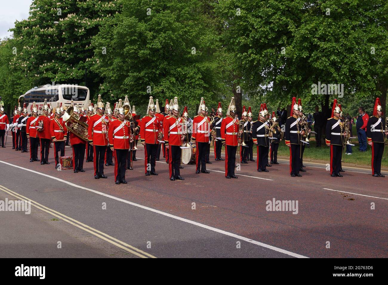 London, UK: parade in Birdcage Road, along St James's Park, on the ...