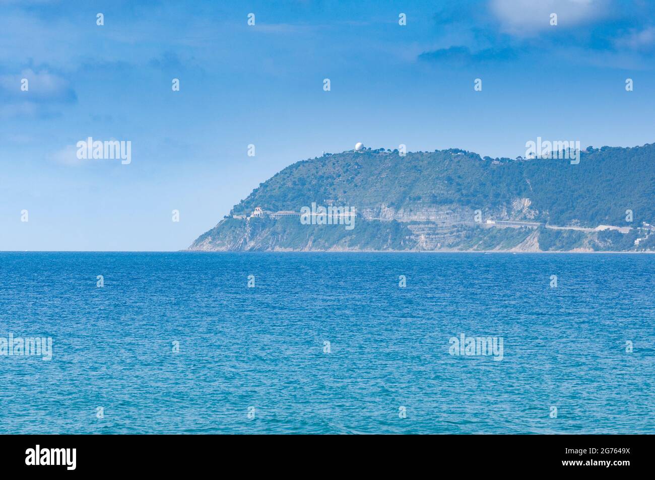 Italy, Liguria, Promontorio di Capo Mele view from Alassio Stock Photo ...
