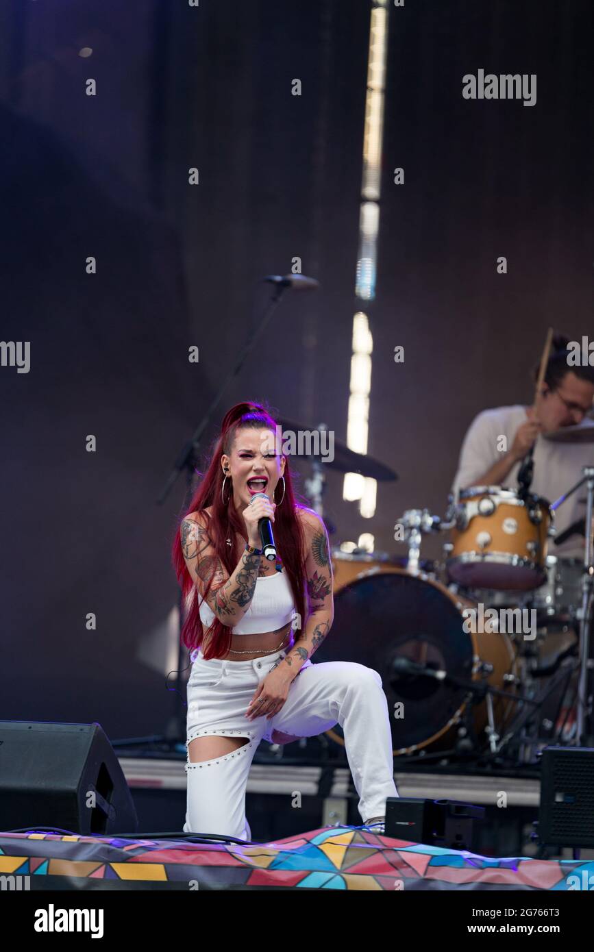Valencia, Spain. 10th July, 2021. Sandra Groove performs on stage ...