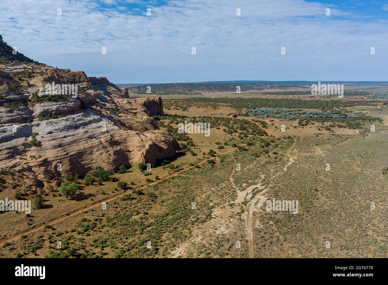 Aerial panoramic view Arizona, at mountain desert the red landscape ...
