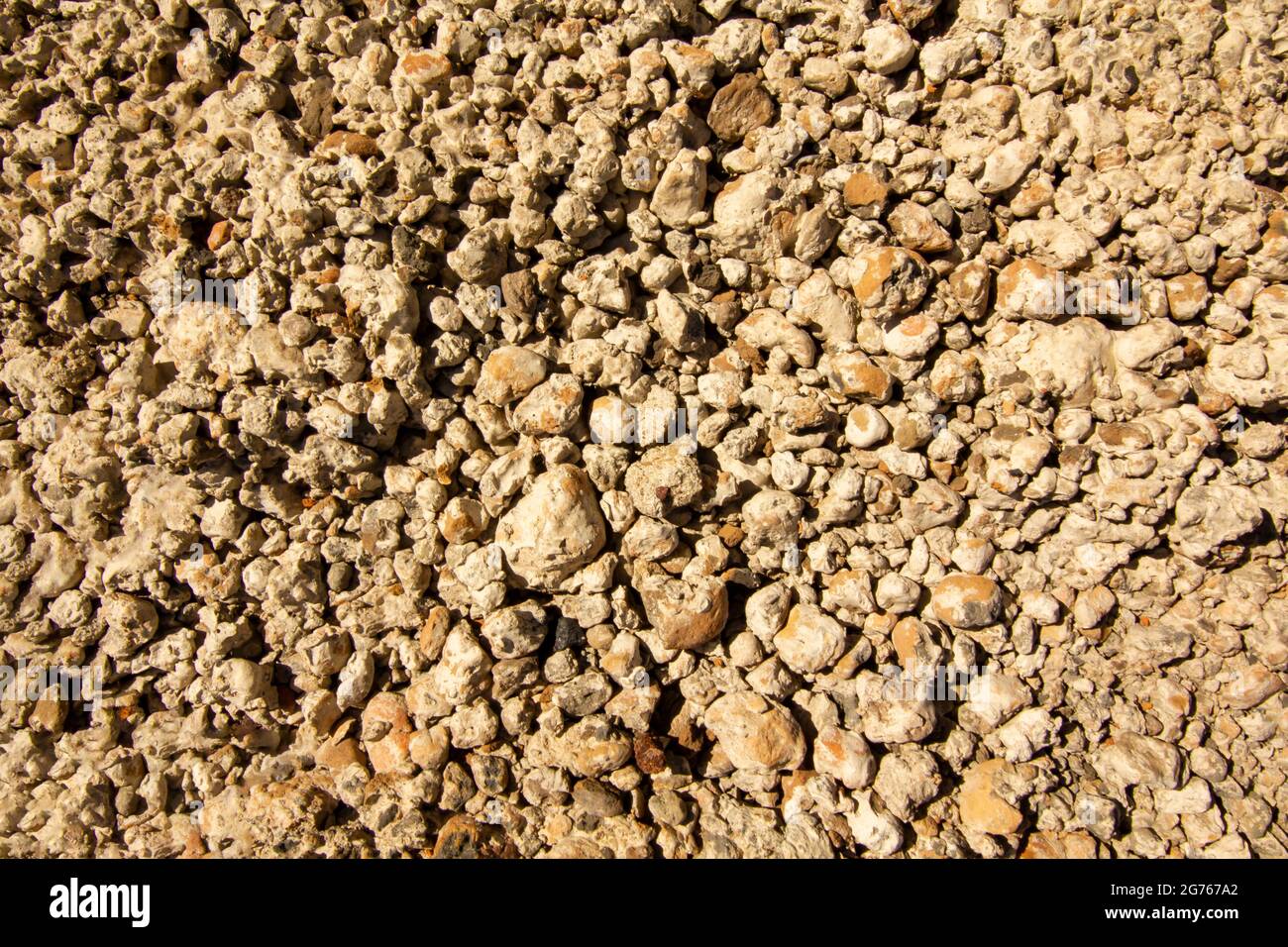 Ready to use the construction mixture in the form of stones mixed with ...