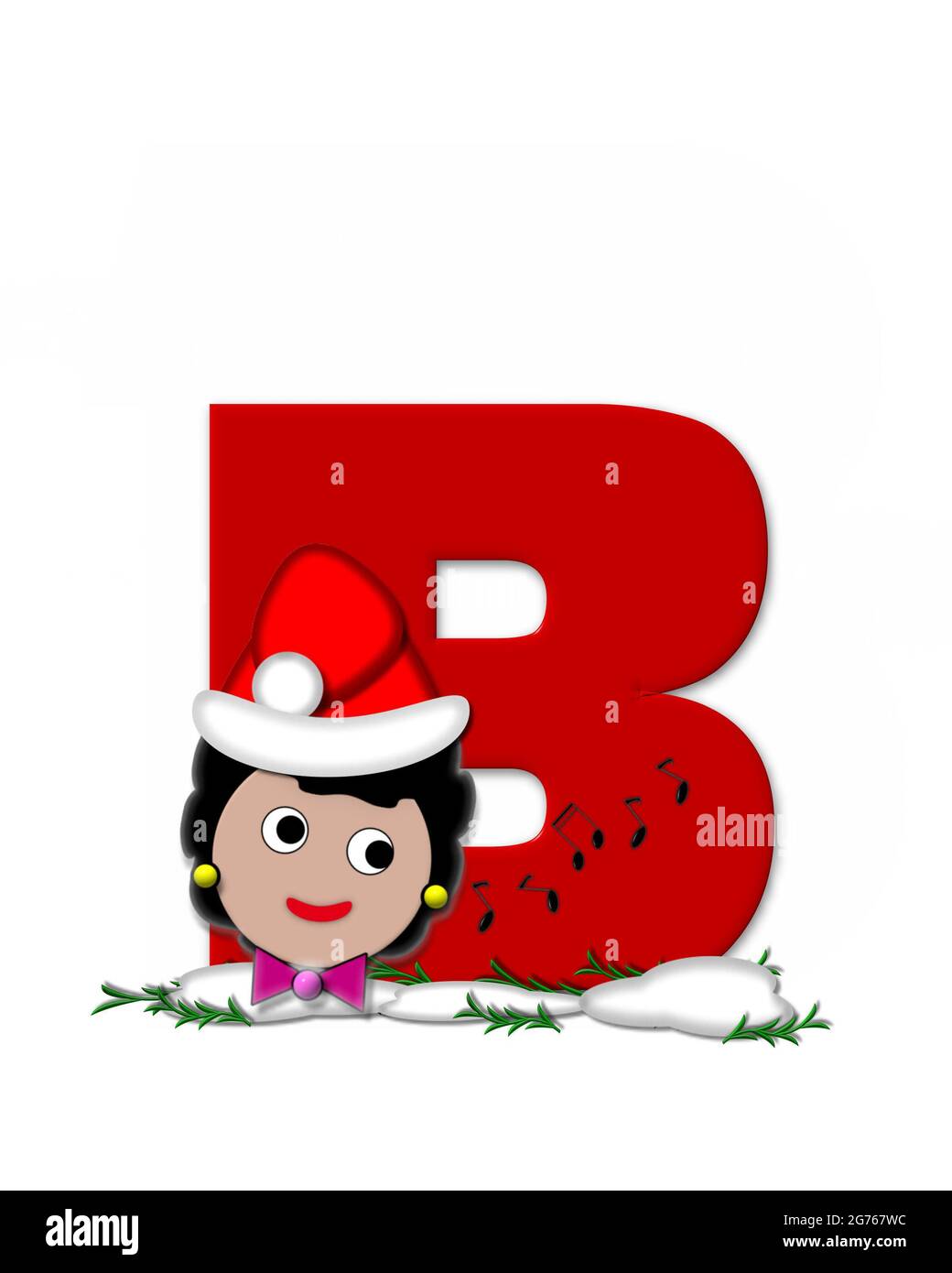 The letter B, in the alphabet set "Carol of Christmas," is red and ...