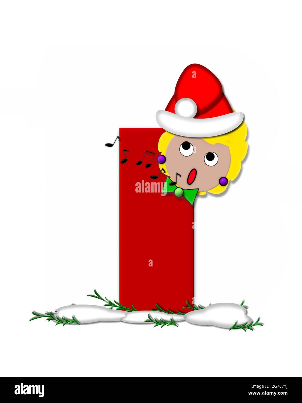 The letter I, in the alphabet set "Carol of Christmas," is red and ...