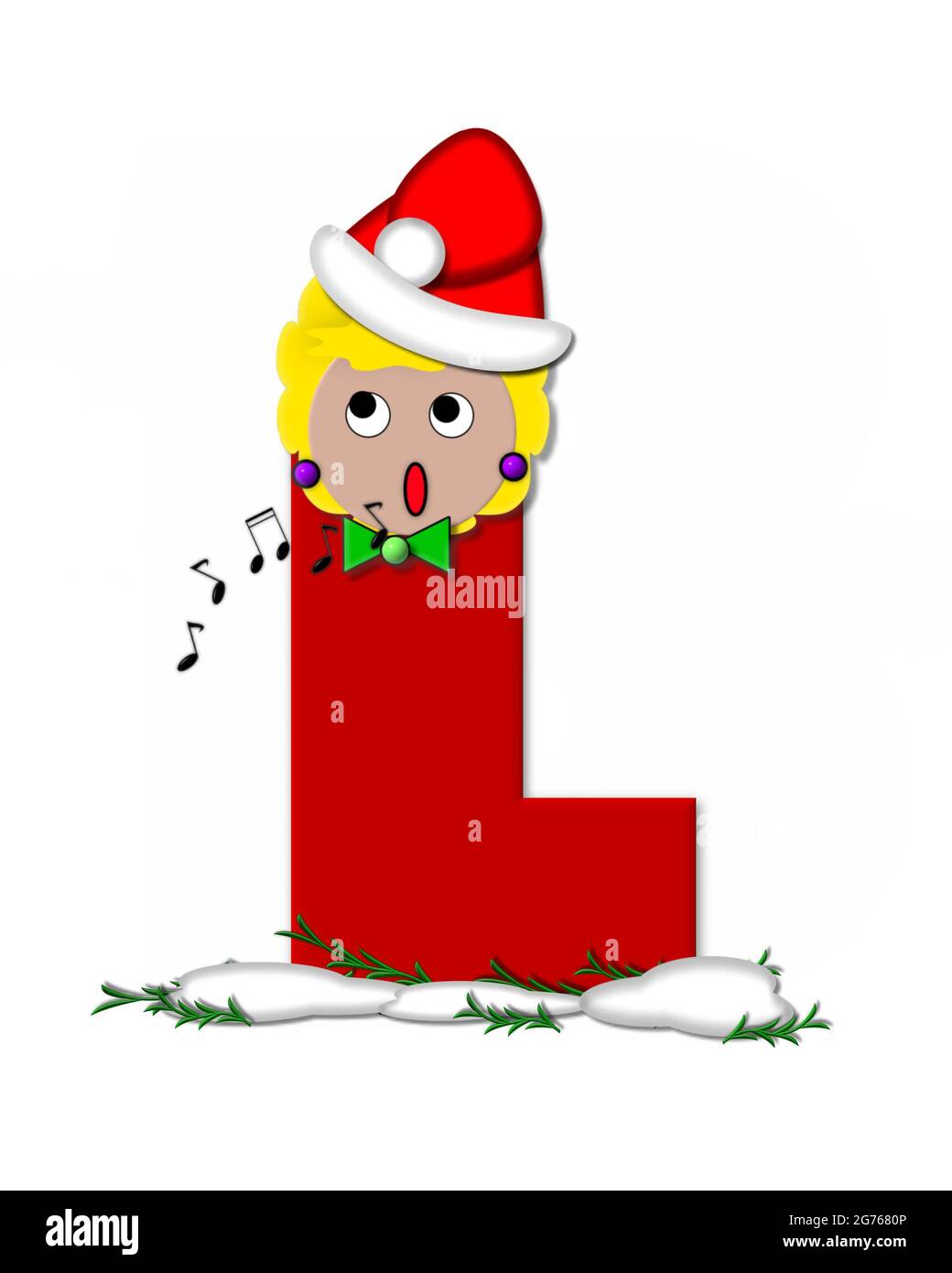 The letter L, in the alphabet set "Carol of Christmas," is red and ...