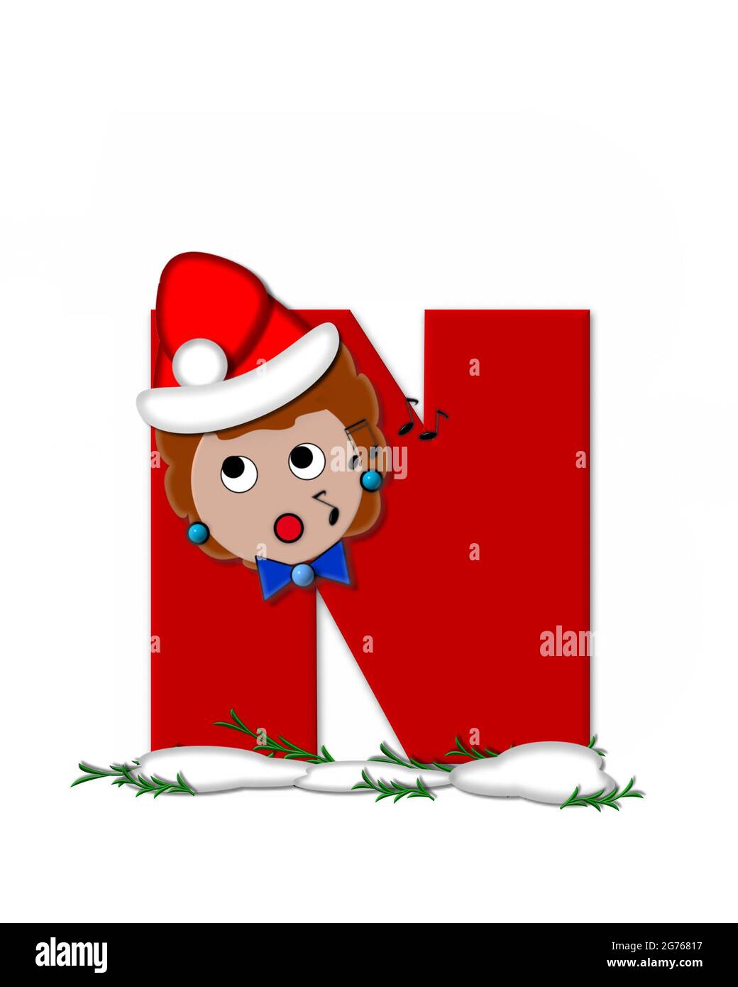 The letter N, in the alphabet set "Carol of Christmas," is red and ...