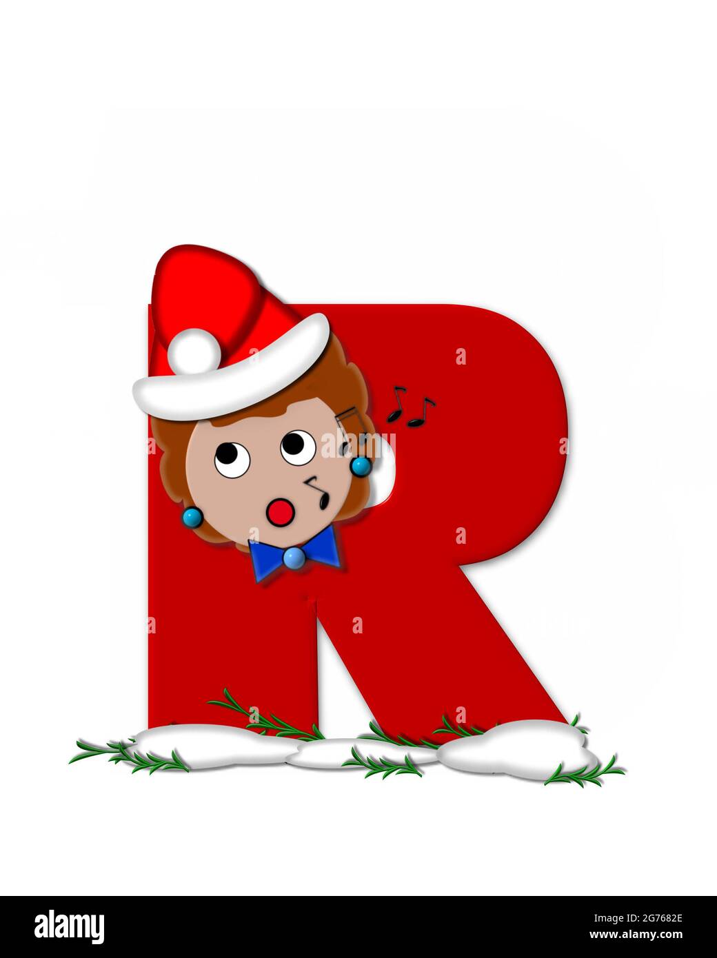 The letter R, in the alphabet set "Carol of Christmas," is red and ...