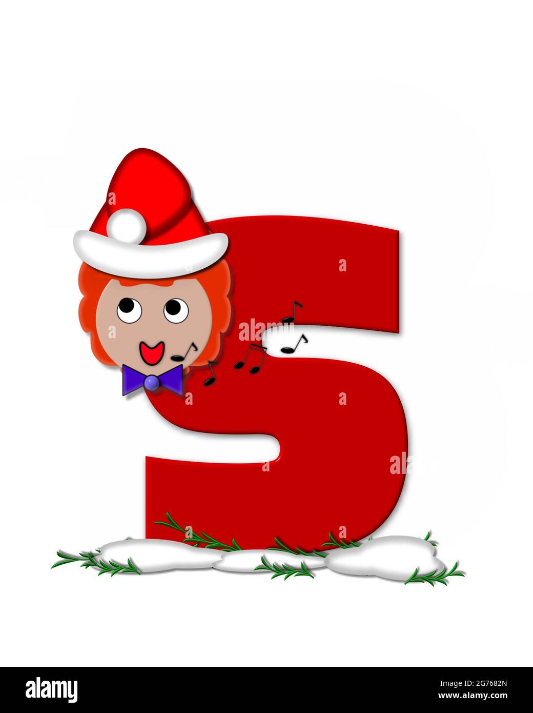 The letter S, in the alphabet set "Carol of Christmas," is red and ...