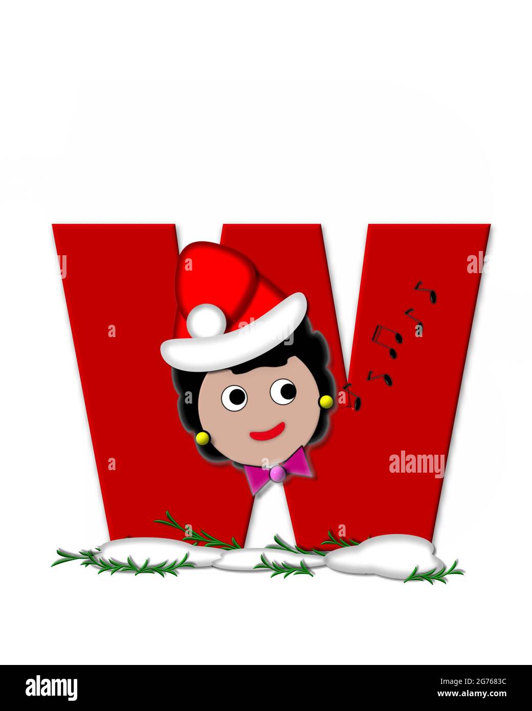 The letter W, in the alphabet set "Carol of Christmas," is red and ...