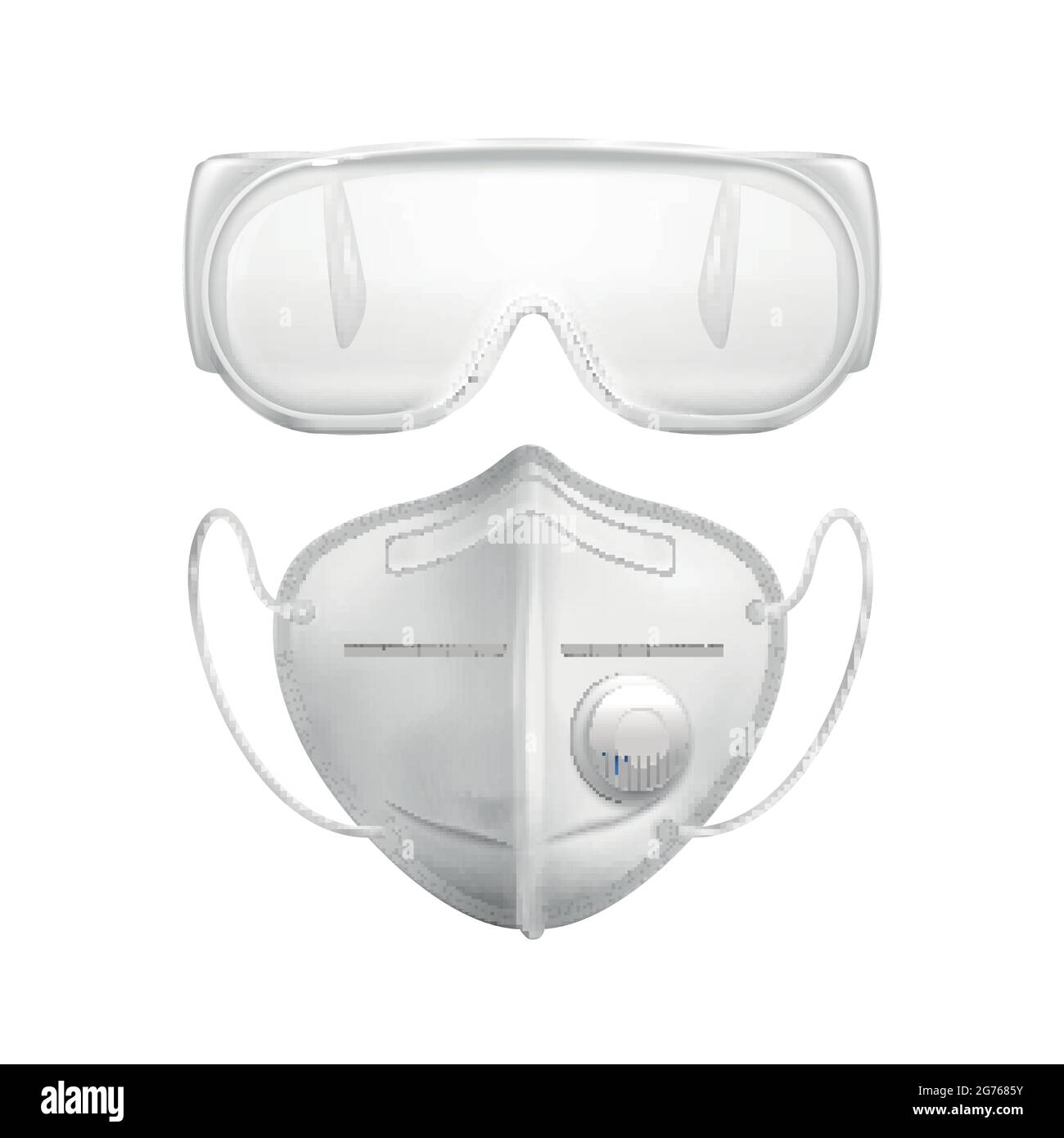 White individual protective medial mask glasses to protect against ...