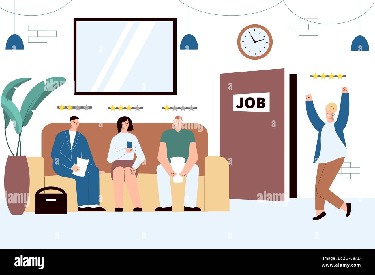 Hiring people composition with flat human characters of job candidates ...