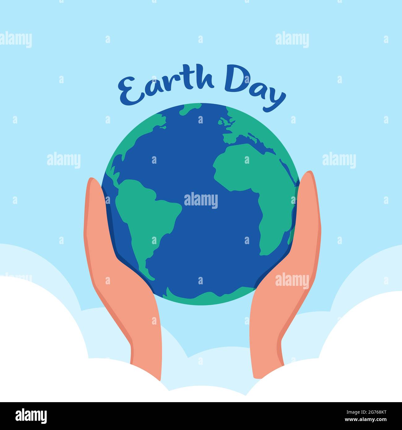 Earth Day. Planet Earth in caring hands. 22 of April. Hands holding ...