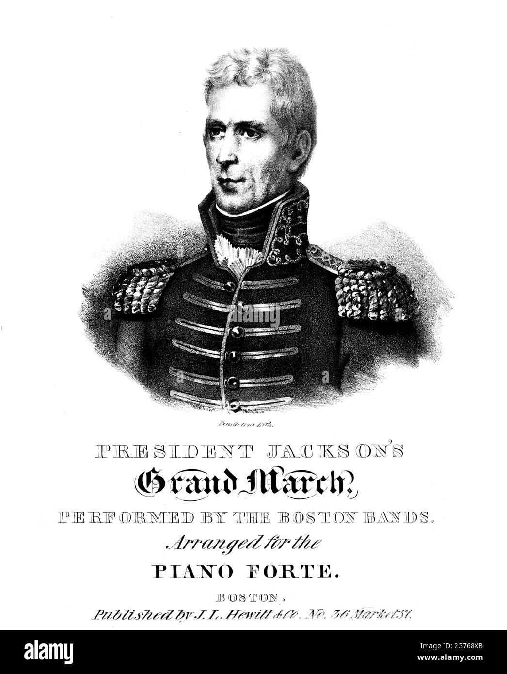 President Jackson's Grand March, ca, 1829 sheet music Stock Photo - Alamy