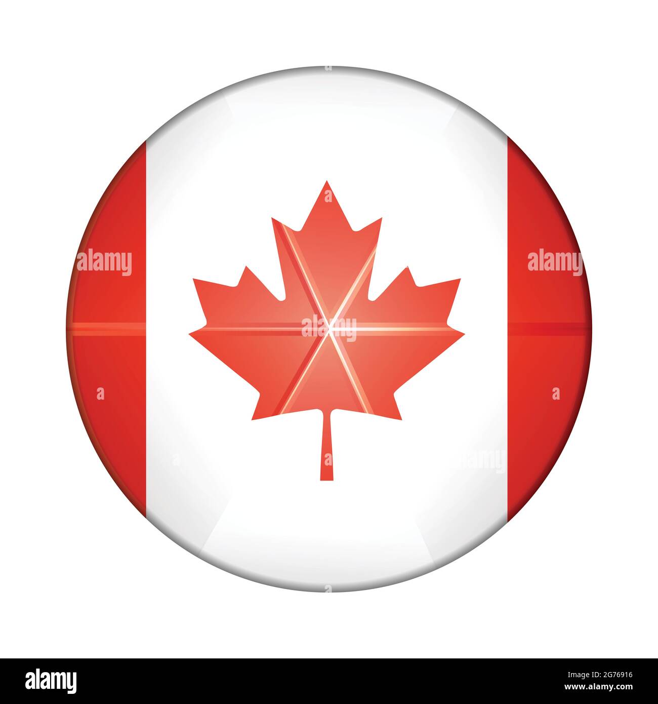 Glass light ball with flag of Canada. Round sphere, template icon ...