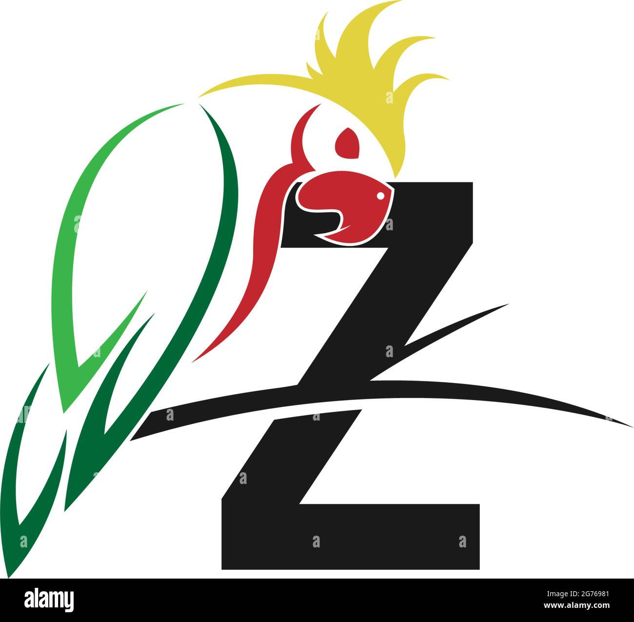 Letter Z with parrot bird icon logo design vector illustration Stock ...