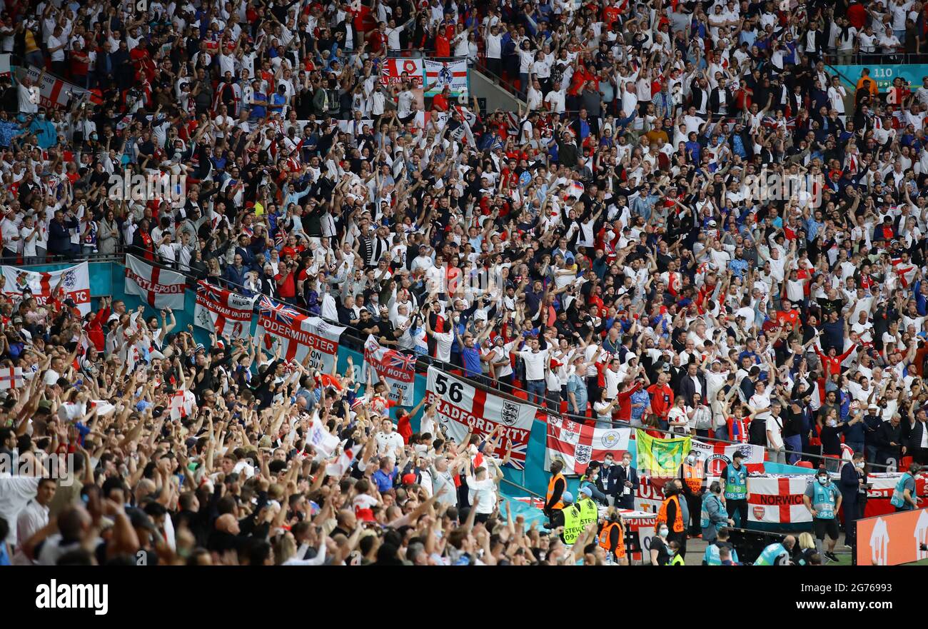 London, England, 11th July 2021. England fans during the UEFA Euro 2020 ...