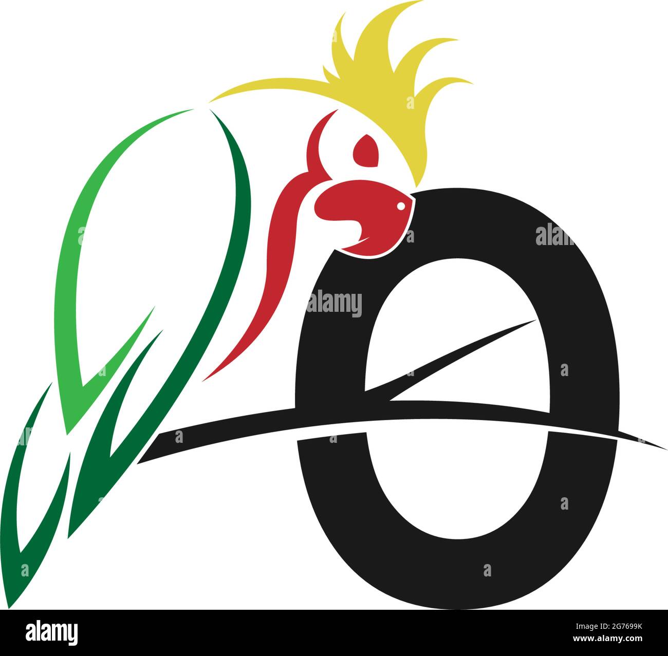 Letter O with parrot bird icon logo design vector illustration Stock ...