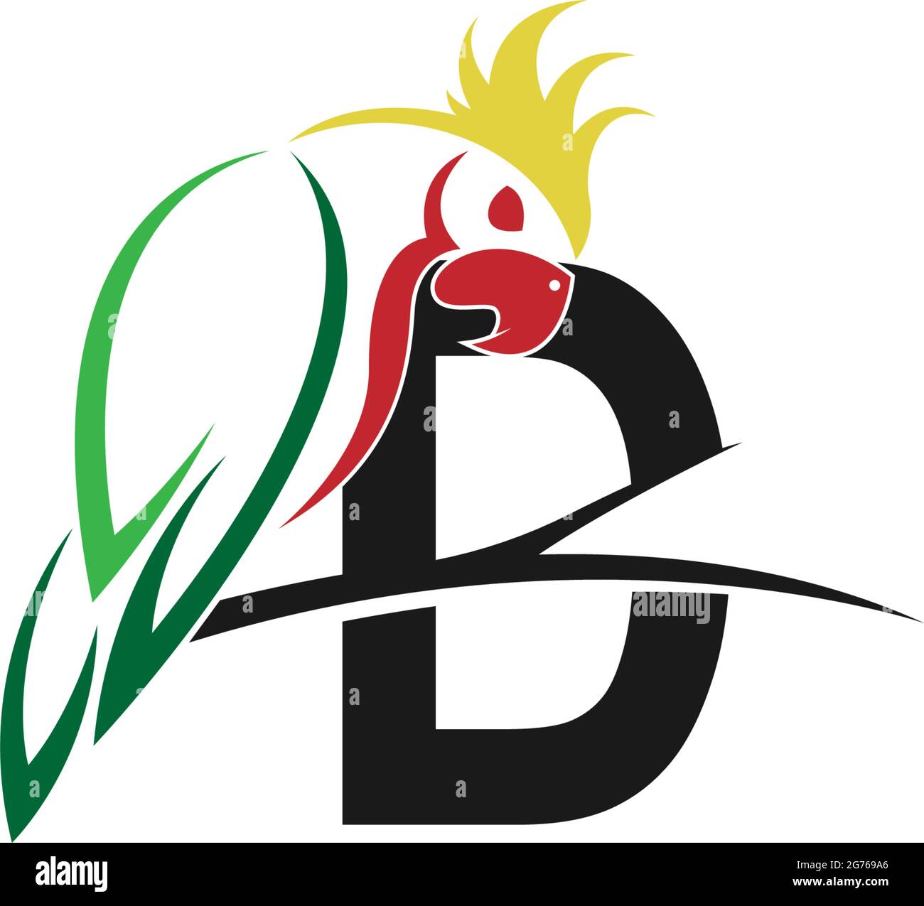 Letter D with parrot bird icon logo design vector illustration Stock ...