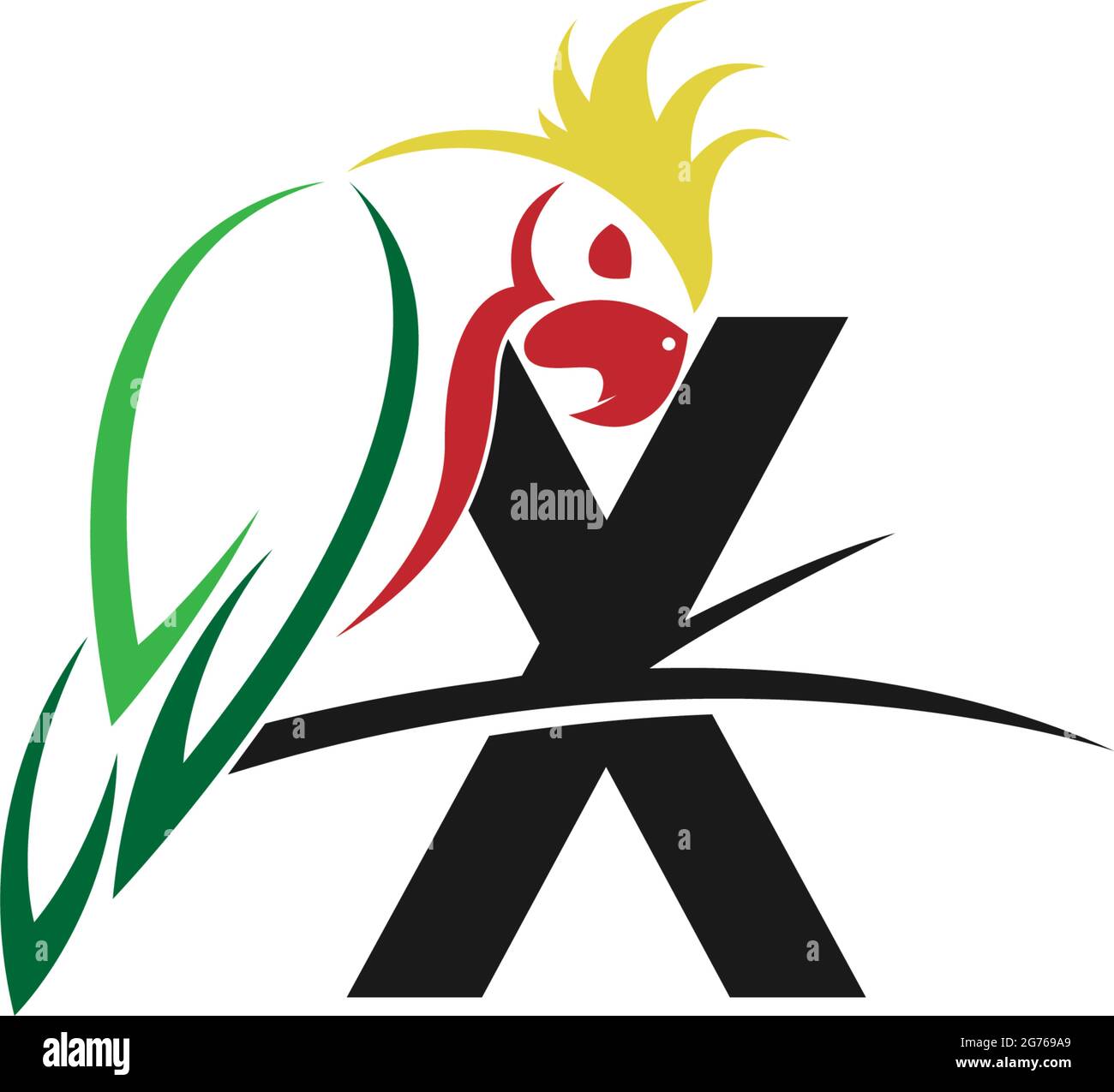 Letter X with parrot bird icon logo design vector illustration Stock ...