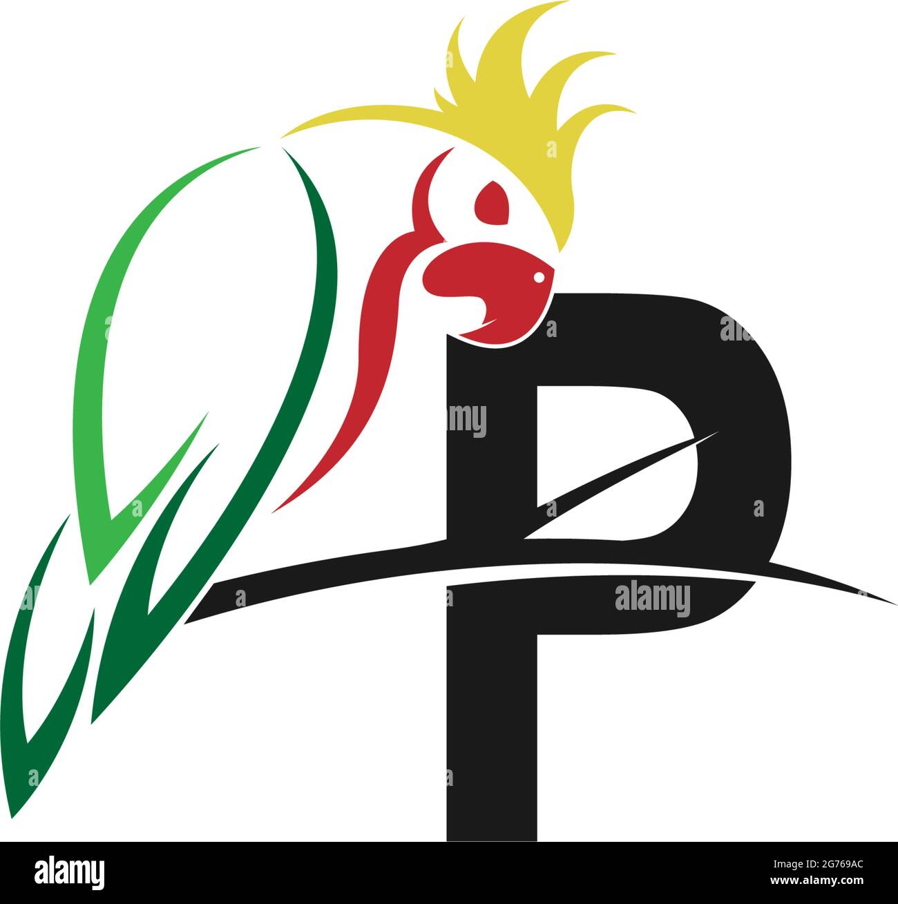 Letter P with parrot bird icon logo design vector illustration Stock ...