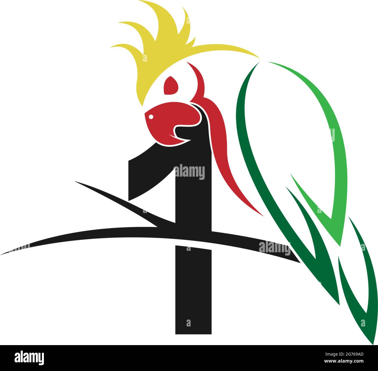 Number 1 with parrot bird icon logo design vector illustration Stock ...