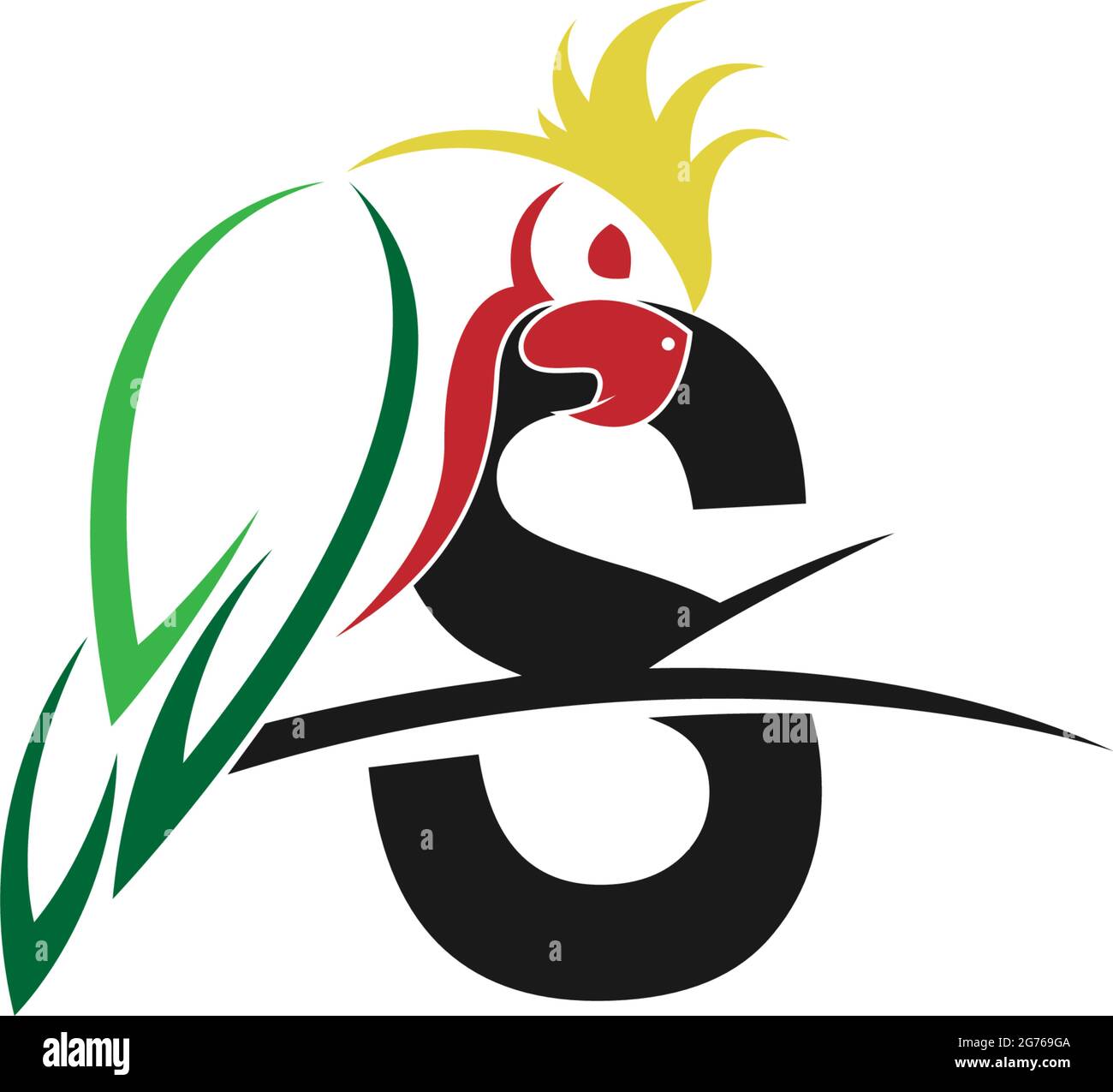 Letter S with parrot bird icon logo design vector illustration Stock ...