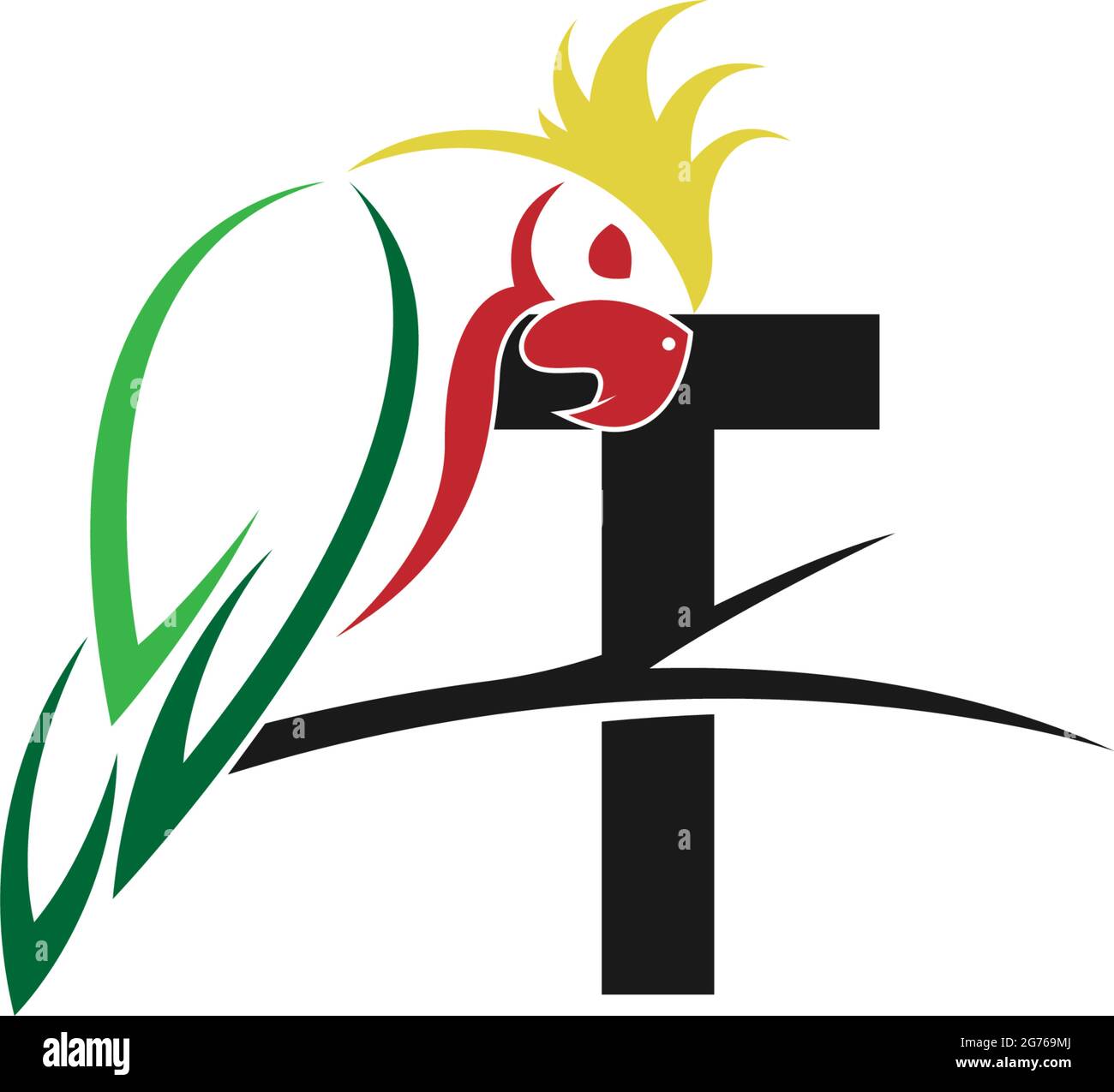 Letter T with parrot bird icon logo design vector illustration Stock ...