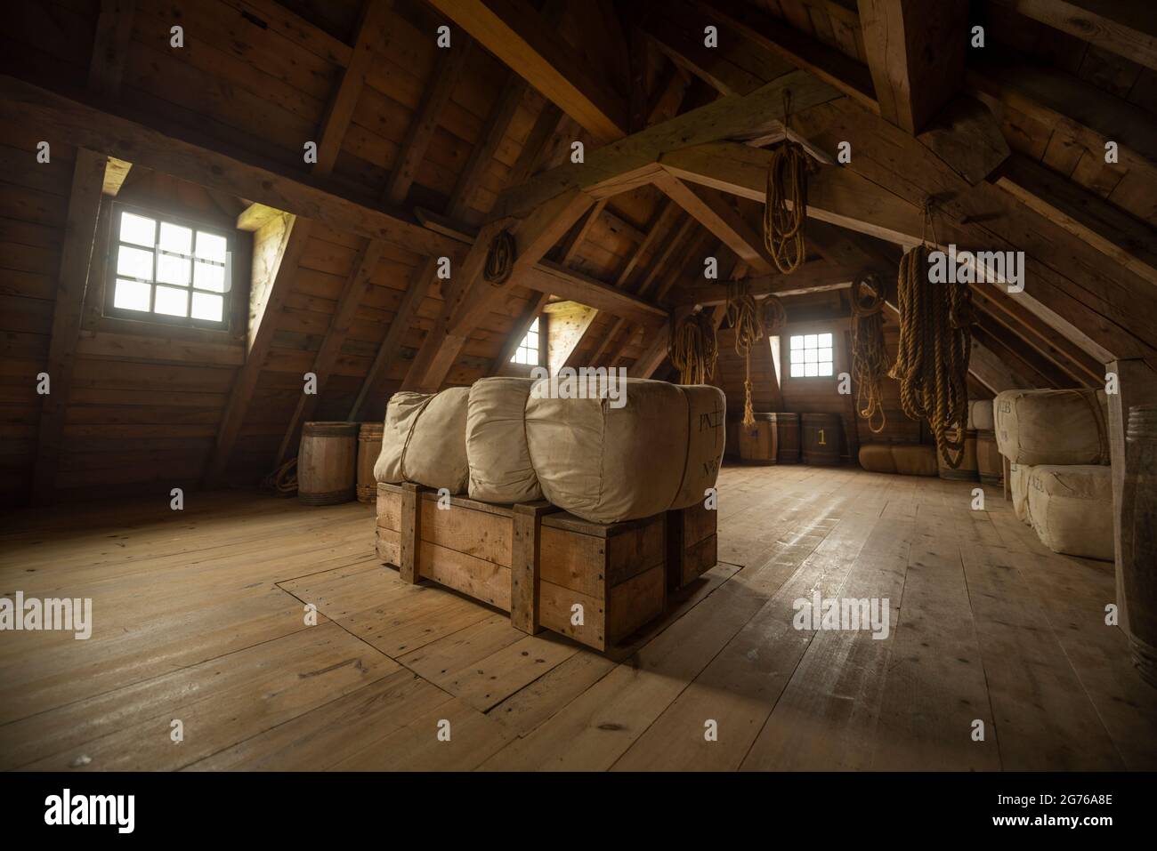 Rope for bundling in recreated interiors at French Fortress Louisbourg ...