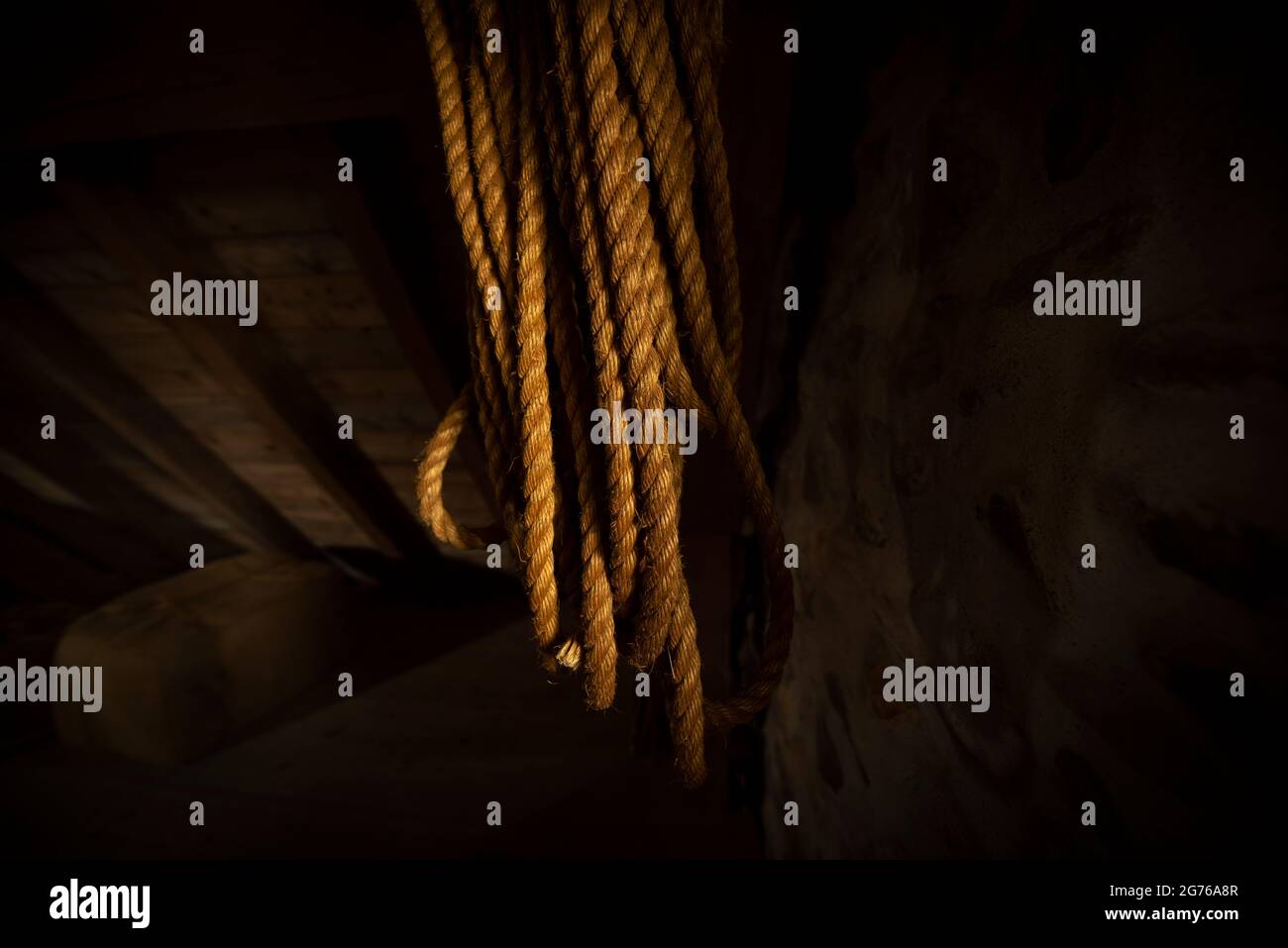 Rope for bundling in recreated interiors at French Fortress Louisbourg ...