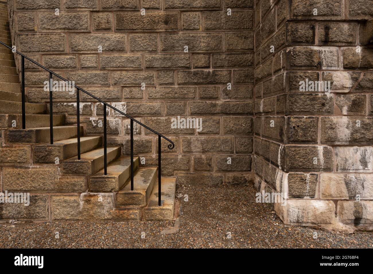 A stone wall within Halifax's Citadel, showing close attention to ...